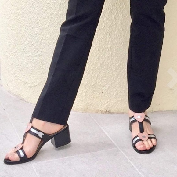 Shopbop | Shoes | Hearts Leather Chunky Block Kitten Heel Sandal | Poshmark